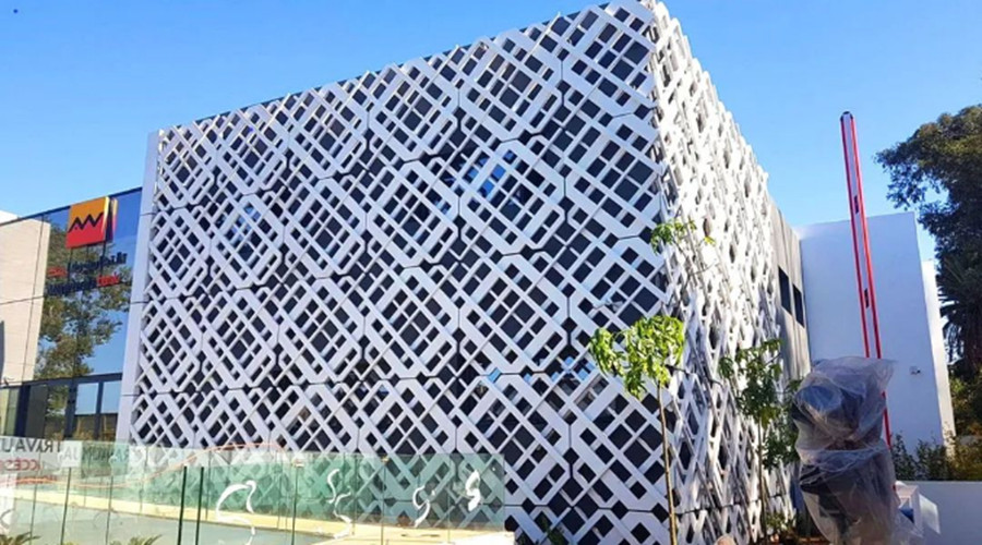 UHPC预制构件的3D遮阳立面挂板 UHPC建筑成为一种艺术文化